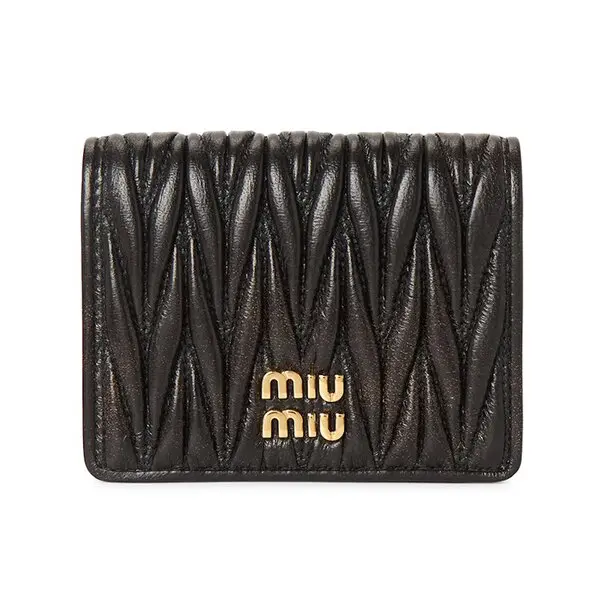 Miu Miu Matelasse Short Wallet - Brown