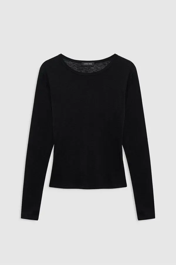 ANINE BING Sylvie Long Sleeve Tee - Black