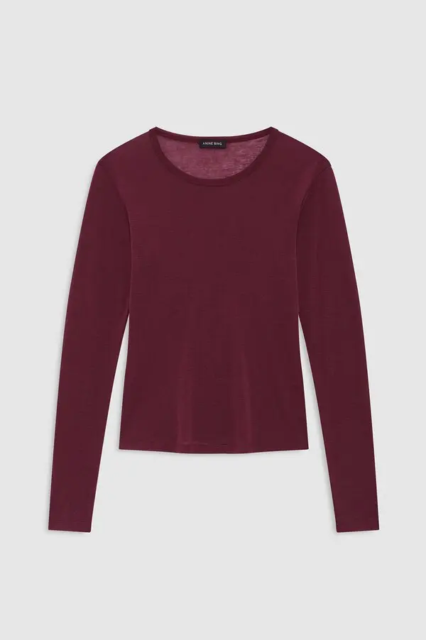 ANINE BING Sylvie Long Sleeve Tee - Fig
