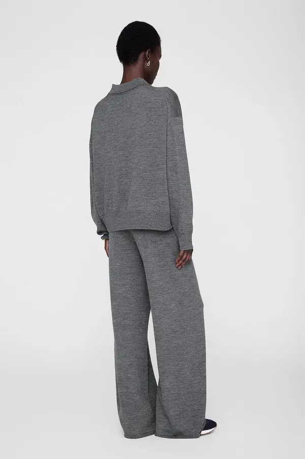 ANINE BING Adley Knit Pants - Medium Heather Grey