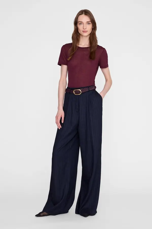 ANINE BING Sylvie Super Fine Jersey Crewneck Tee - Fig