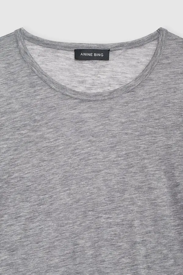 ANINE BING Sylvie Super Fine Jersey Crewneck Tee - Grey