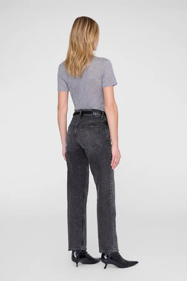 ANINE BING Sylvie Super Fine Jersey Crewneck Tee - Grey