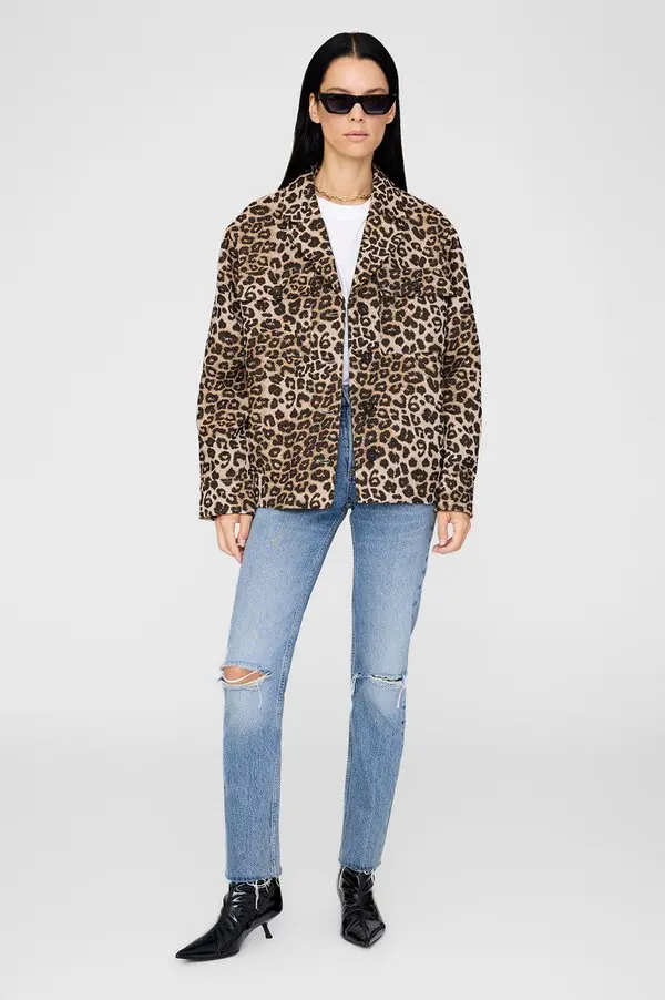 ANINE BING Flynn Leopard Print Jacket