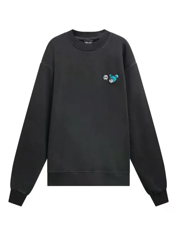 INBETWEENERS Embroidered Crew-neck Sweatshirt - Black