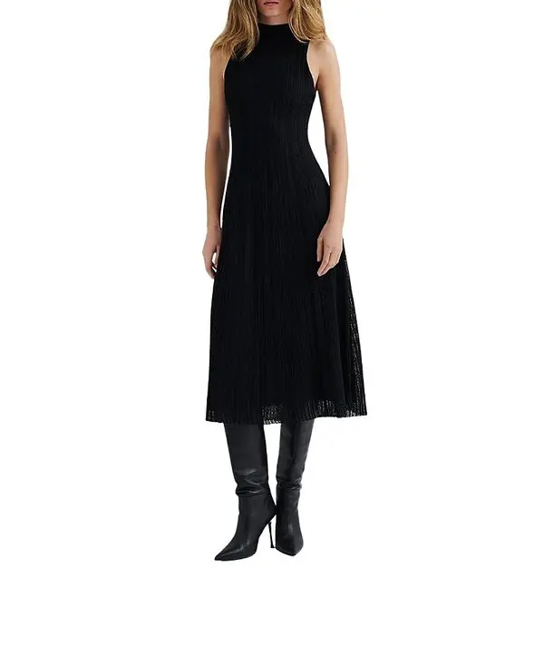 MALINA Nessa Halterneck Knitted Midi Dress - Black
