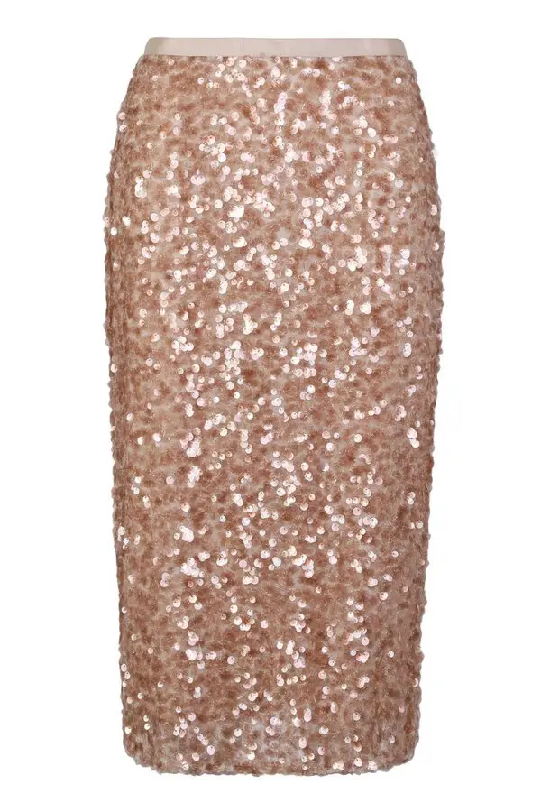 Max Mara Tulle And Sequins Skirt - Beige