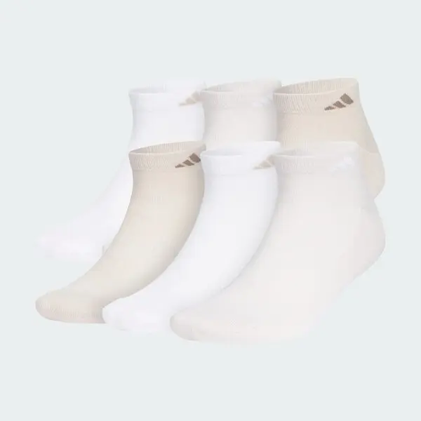 Adidas Athletic Cushioned Low-cut Socks 6 Pack - White / Beige / Alumina