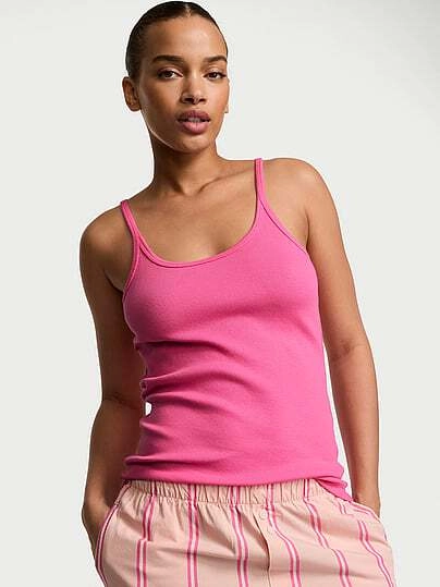 Victoria's Secret Mix & Match Sleep Perfect Ribbed Tank Top - Pink
