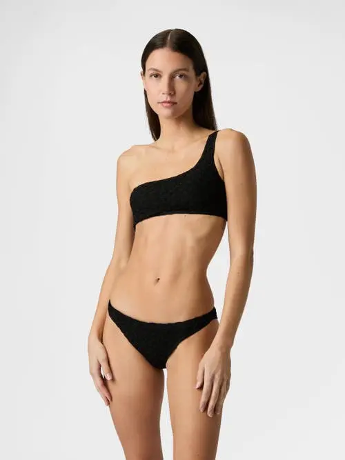 Missoni One-shoulder Bikini With Raschel Workmanship - Black