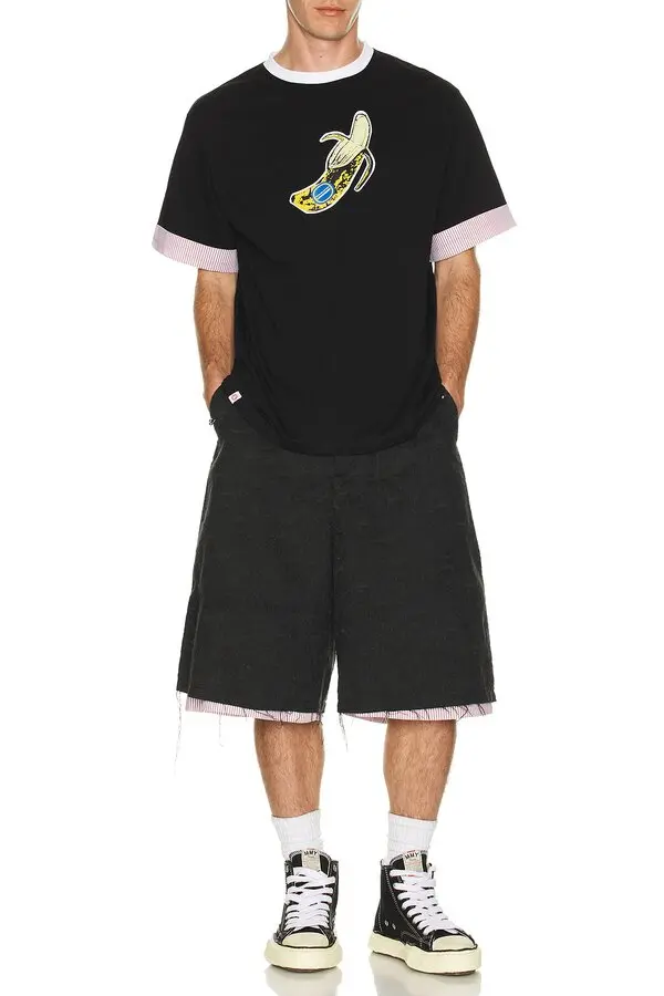 CHARLES JEFFREY Turn Up Tee In Black