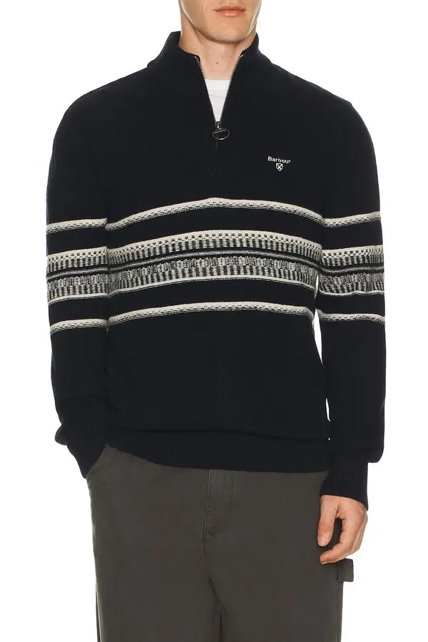Barbour Kepwick Half Zip Jumper - Navy