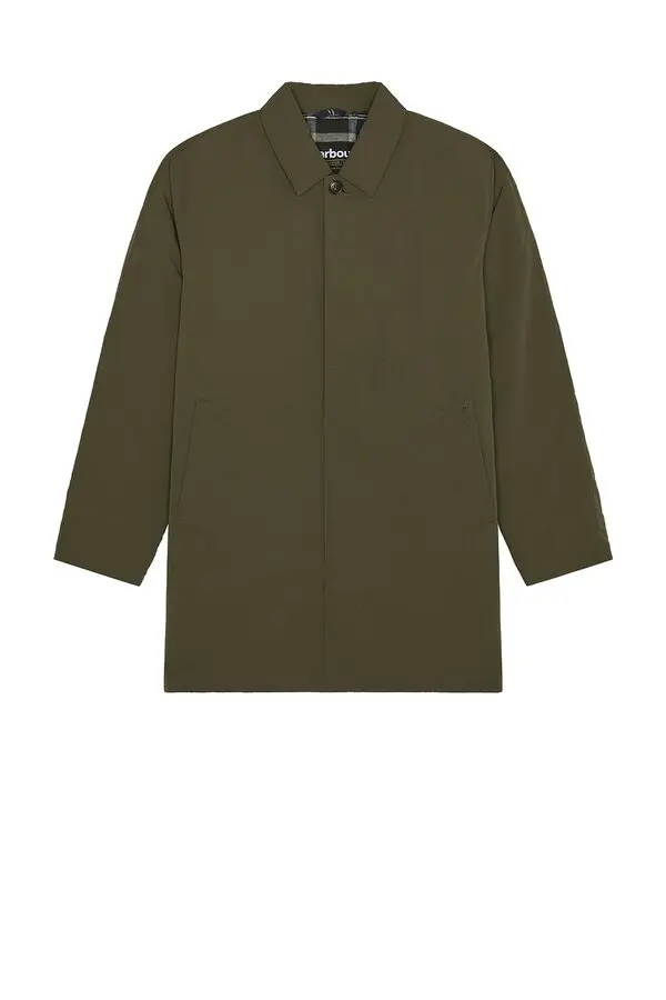 Barbour Wadded Lorden Showerproof Mac Jacket - Olive