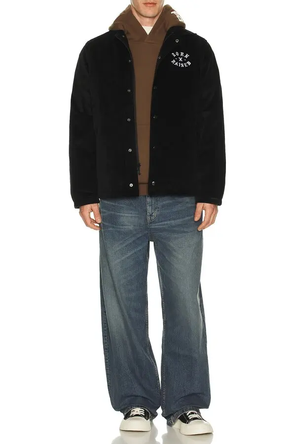 Buy BORN X RAISED Zine Corduroy Coach Jacket - Black At 30% Off