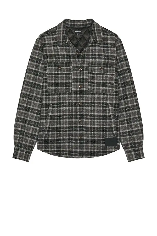 BORN X RAISED Embroidered Flannel Shirt Jacket