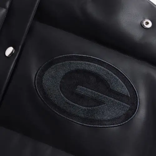 OFF SEASON Green Bay Packers Faux Leather Puffer Jacket