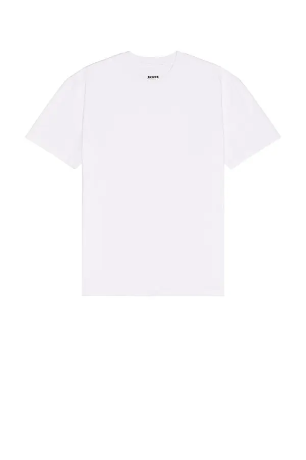 SKIMS Heavyweight Cotton T-shirt In Black - Chalk