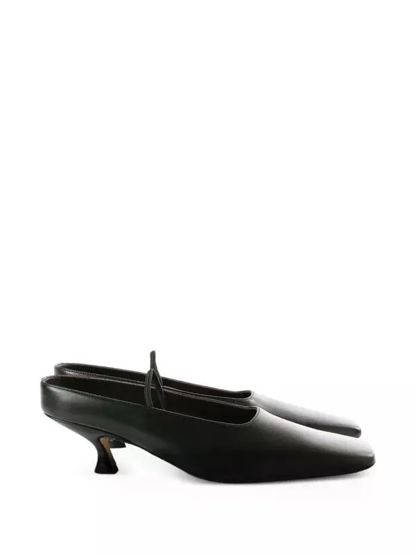 Calvin Klein Leather Mules With Cone Heel