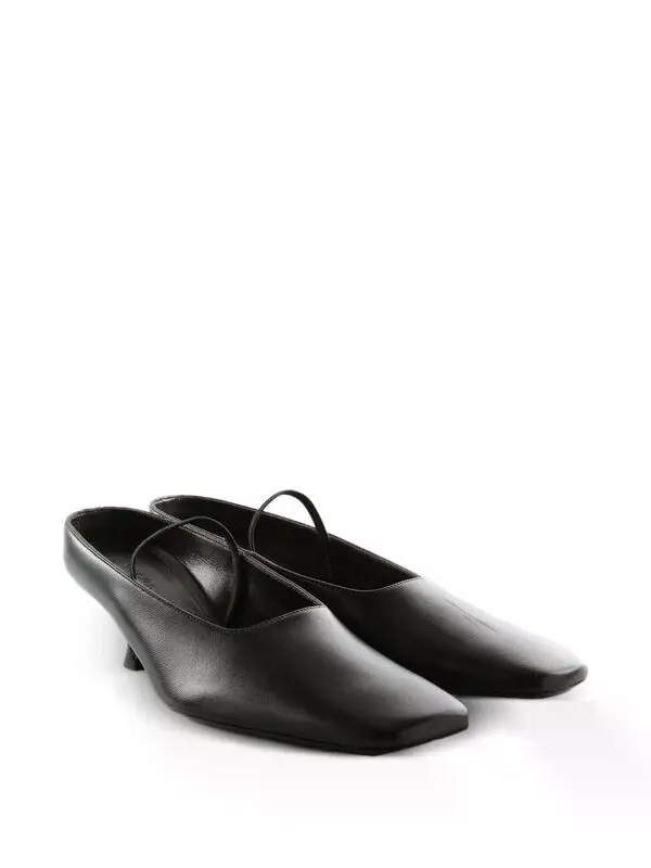 Calvin Klein Leather Mules With Cone Heel