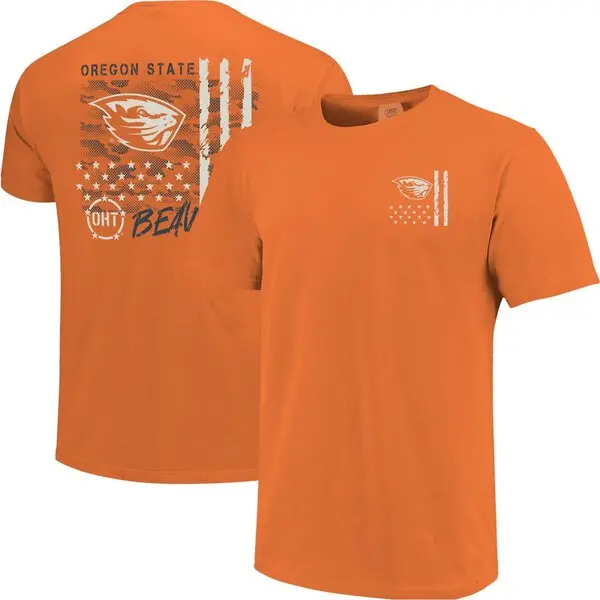 IMAGE ONE Oregon State Beavers Comfort Colors Oht Camo Overlay T-shirt - Orange