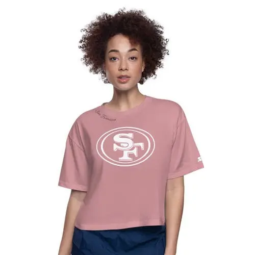 STARTER San Francisco 49ers Play The Ball Boxy Cropped T-shirt - Pink
