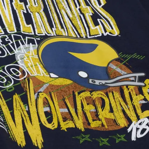Mitchell & Ness Michigan Wolverines Half Time Fleece Crewneck Sweatshirt