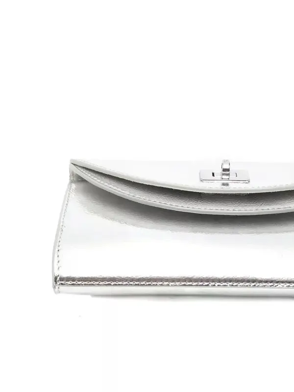 Sandro Mambo Metallic Leather Clutch Bag With Chain Strap