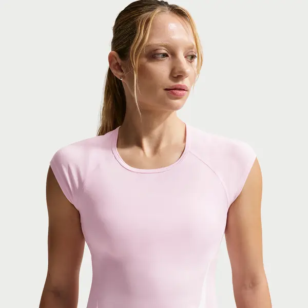 Nike Tempo Swoosh Dri-fit Cap-sleeve Running Top - Pink