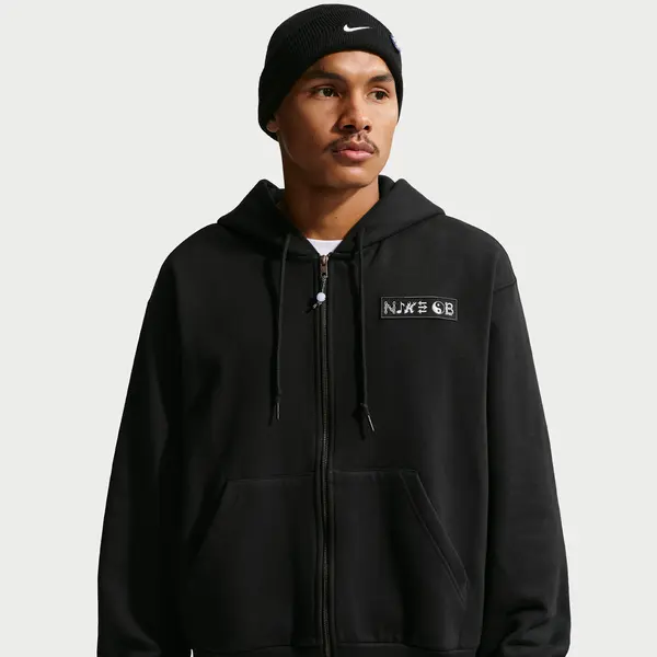 Nike Sb Fleece Full-zip Skate Hoodie - Black
