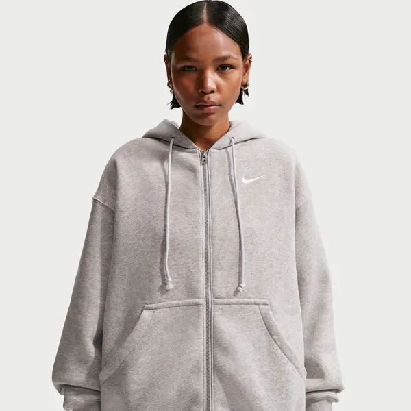 Nike Sportswear Phoenix Fleece Oversized Full-zip Hoodie - Grey