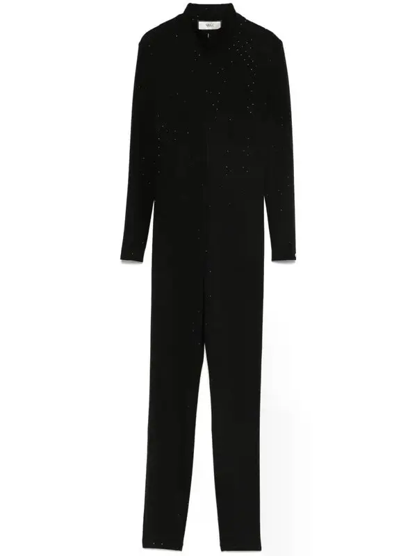 NISSA Crystal-embellished Jumpsuit - Black