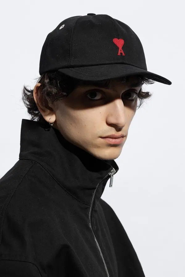 AMI Paris Logo Baseball Cap - Black
