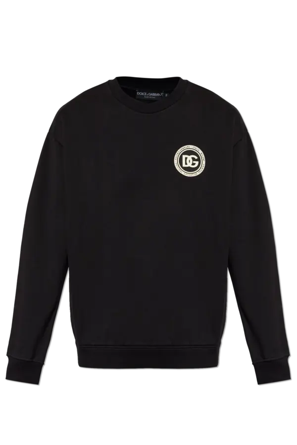 Dolce & Gabbana Sweatshirt With Logo Patch - Black