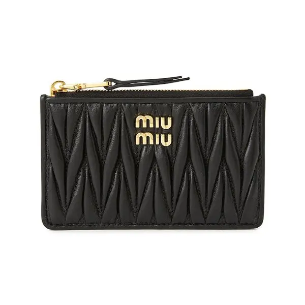 Miu Miu Matelasse Card Holder - Black