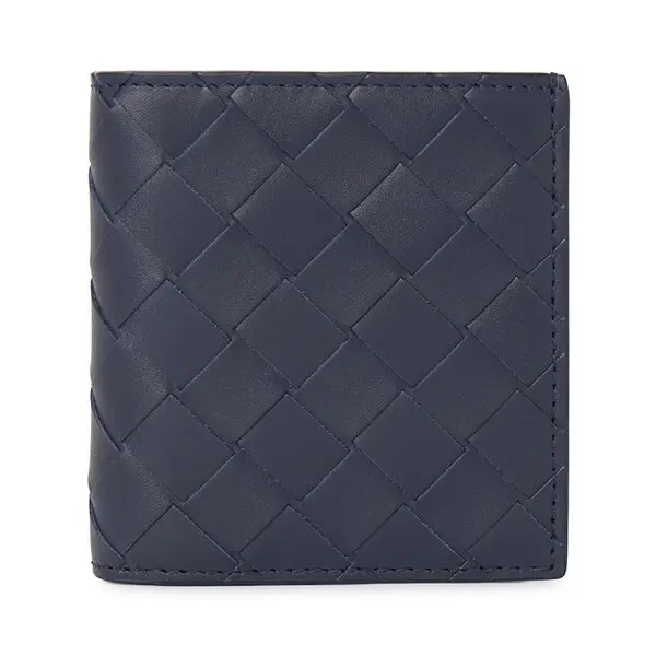 Bottega Veneta Intrecciato Short Wallet - Navy Blue