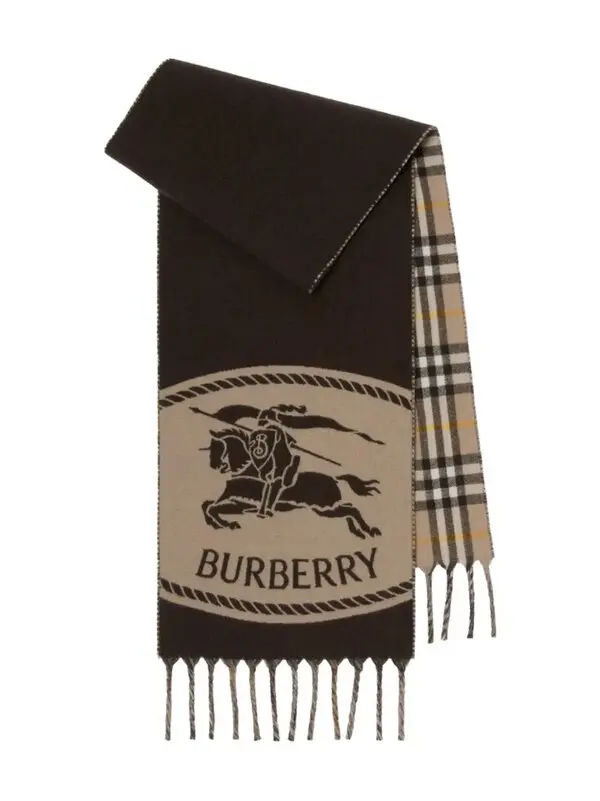 Burberry Mu Knight St To Chck Scarf - Violet Brown
