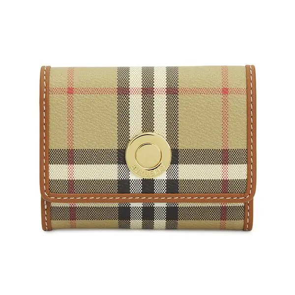 Burberry Check Short Wallet - Beige Brown