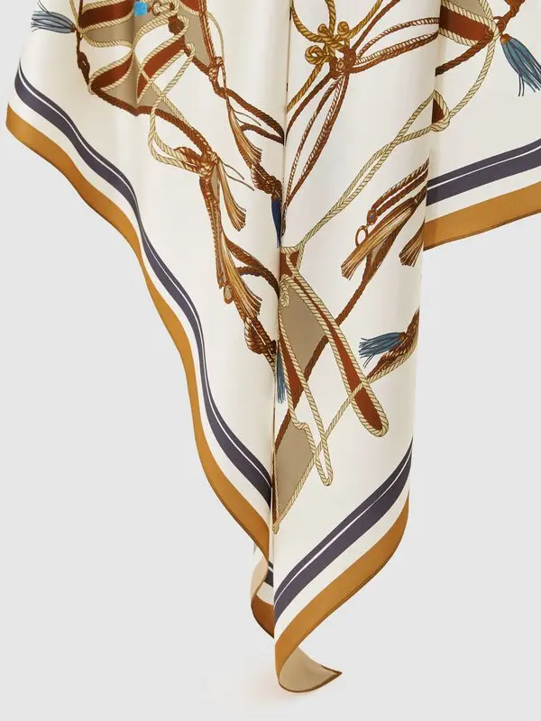 REISS Mila Silk Printed Scarf