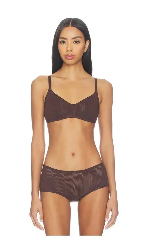 NEGATIVE UNDERWEAR Whipped Non-wire Bra In Brown - Espresso