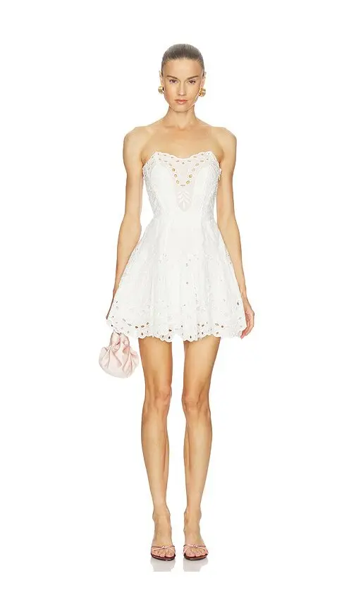 Charo Ruiz Ibiza Bail Mini Dress - White Sealace
