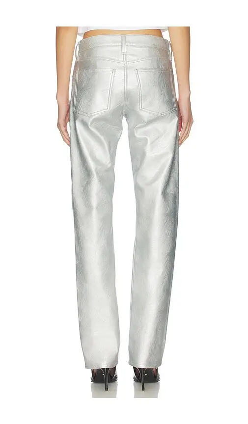 AGOLDE Low Rise Slim Metallic Pants - Silver