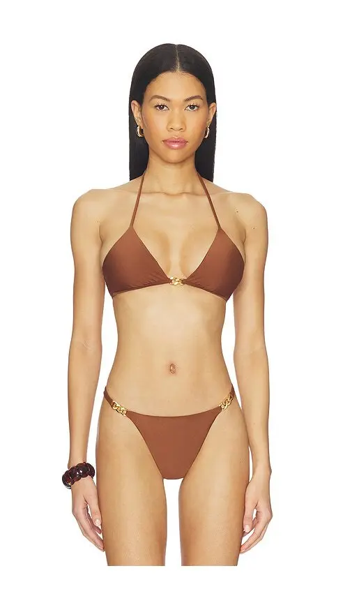 VIX PAULA HERMANNY Angie Mabel Bikini Top - Brown