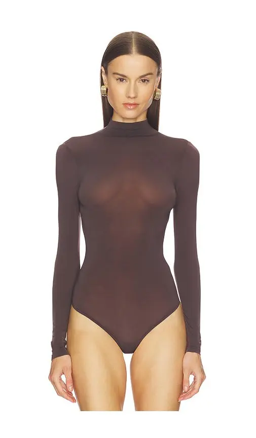 Wolford Buenos Aires String Bodysuit - Dark Wood