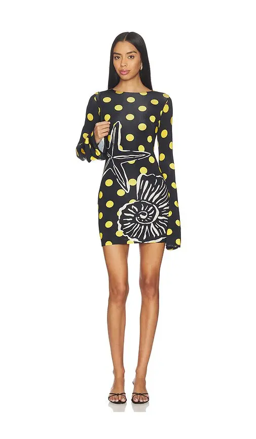 CALA DE LA CRUZ Maisha Dress - Calicobw Black & White