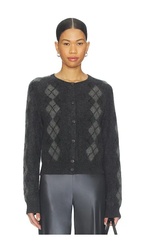 Cami Nyc Dorian Cardigan - Gray Argyle