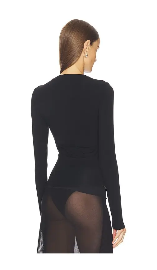 THE LINE BY K Demi Keyhole Top - Black