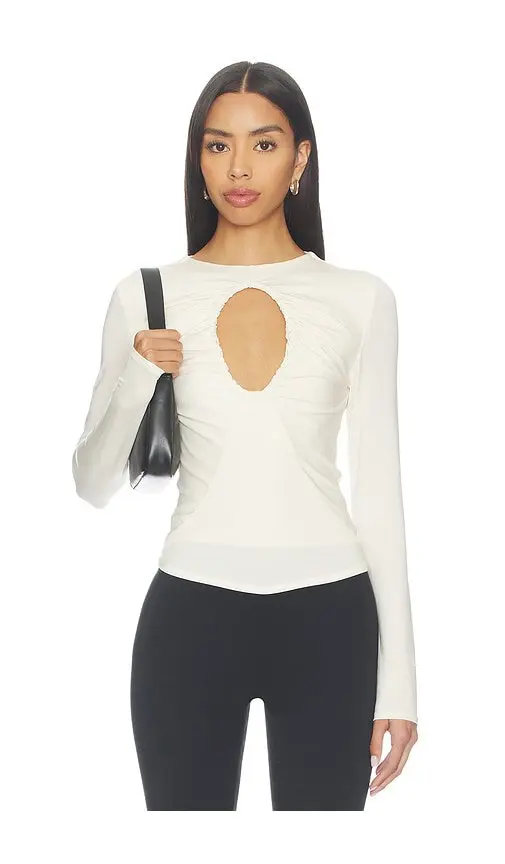 THE LINE BY K Demi Keyhole Top - Vanilla