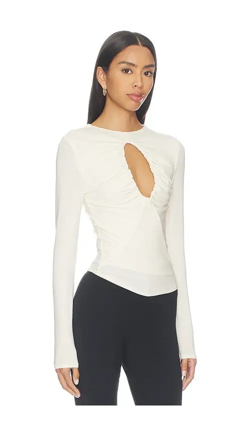 THE LINE BY K Demi Keyhole Top - Vanilla