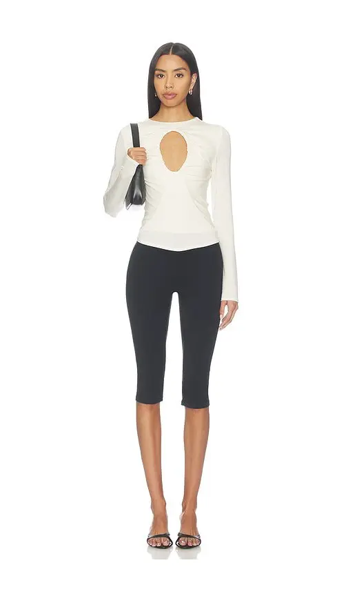 THE LINE BY K Demi Keyhole Top - Vanilla