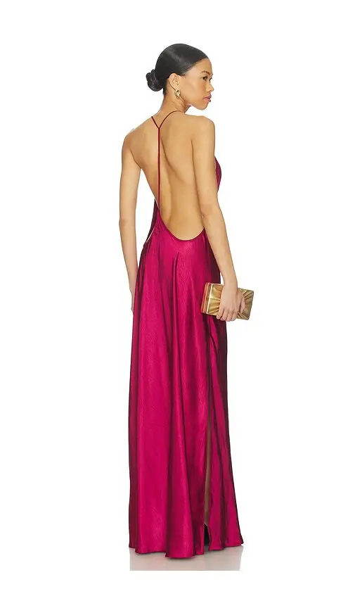 open lace back dress Anna October Women's Waterlily Midi Dress, Pink, Polyester | Size: Large